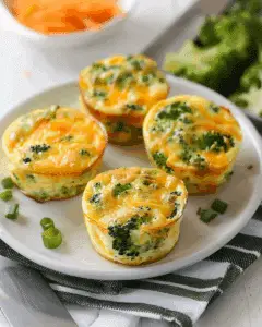 Broccoli Cheddar Baked Egg Bites with Cottage Cheese | Just So Savory
