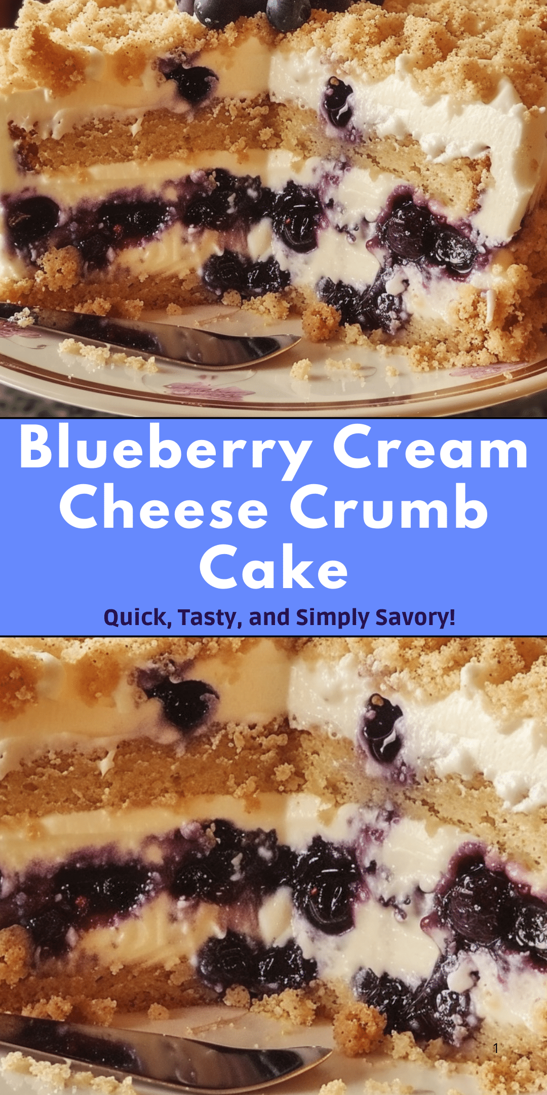 Blueberry Cream Cheese Crumb Cake | Just So Savory