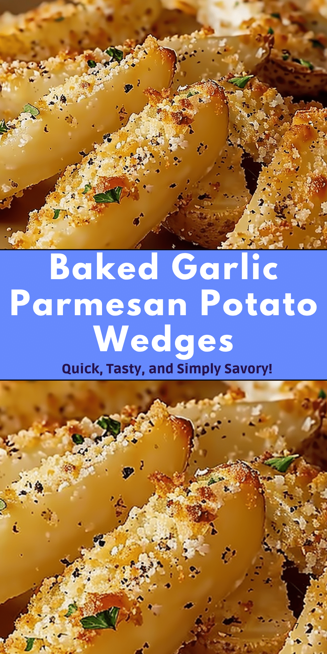 Baked Garlic Parmesan Potato Wedges | Just So Savory
