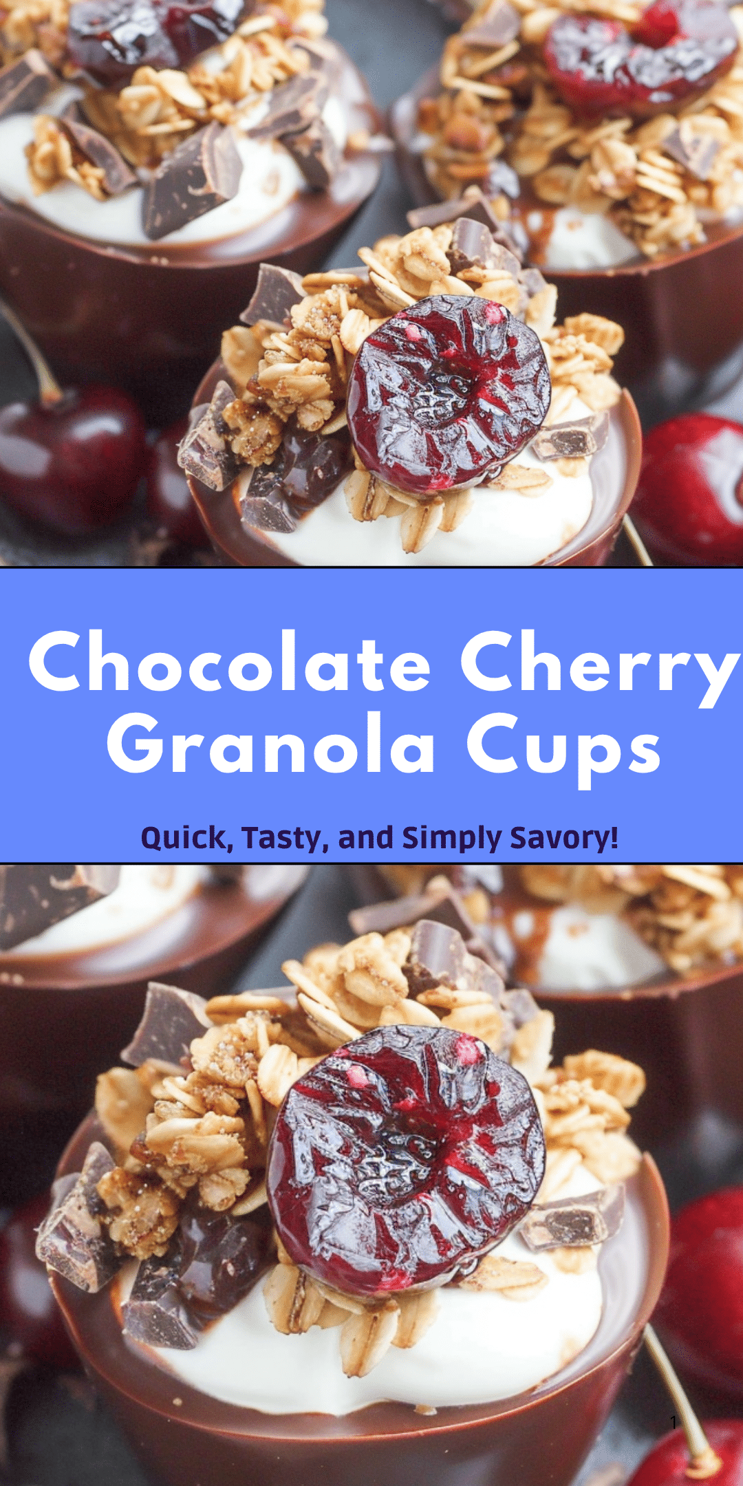 Chocolate Cherry Granola Cups | Just So Savory