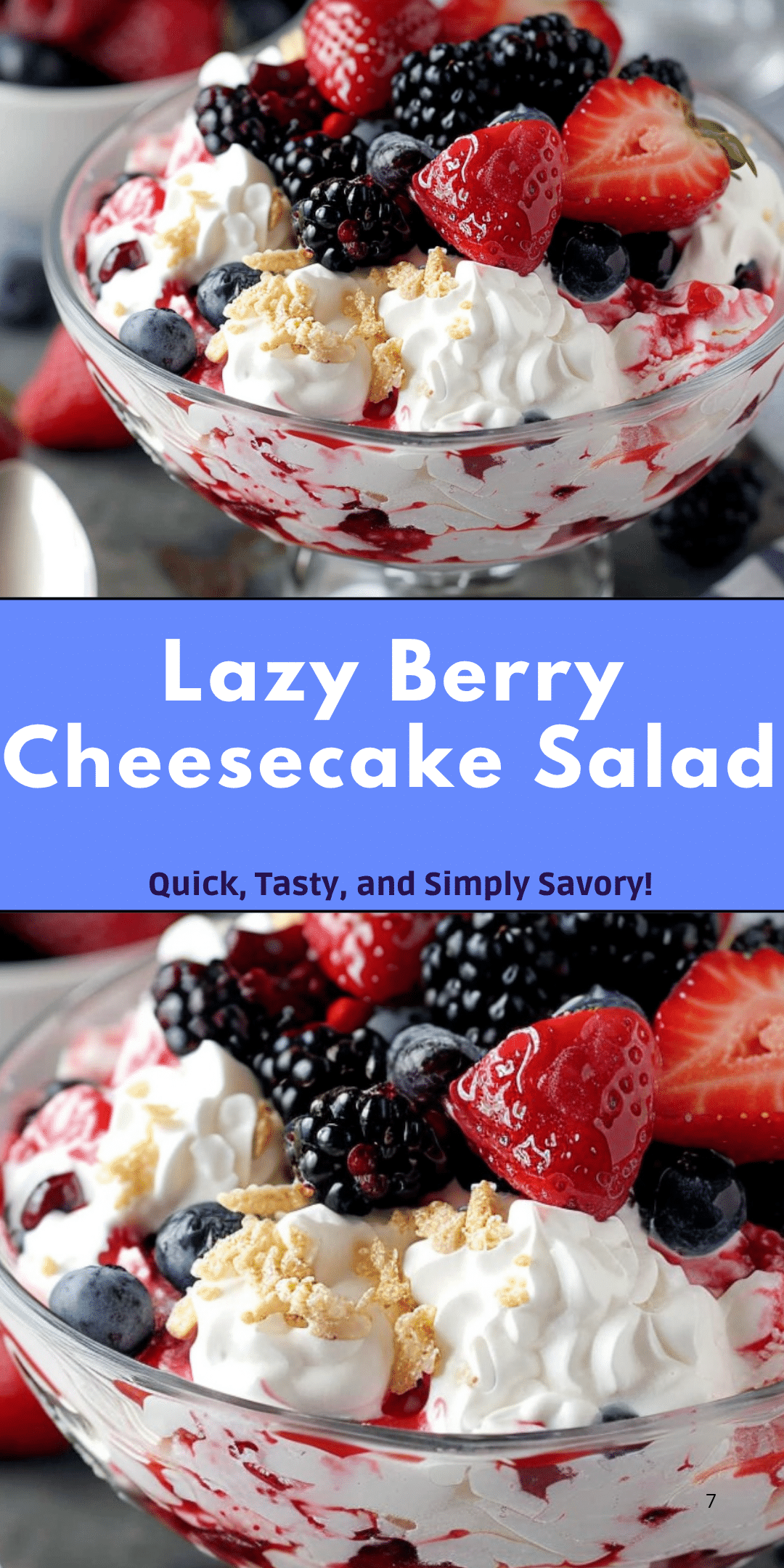 Lazy Berry Cheesecake Salad | Just So Savory