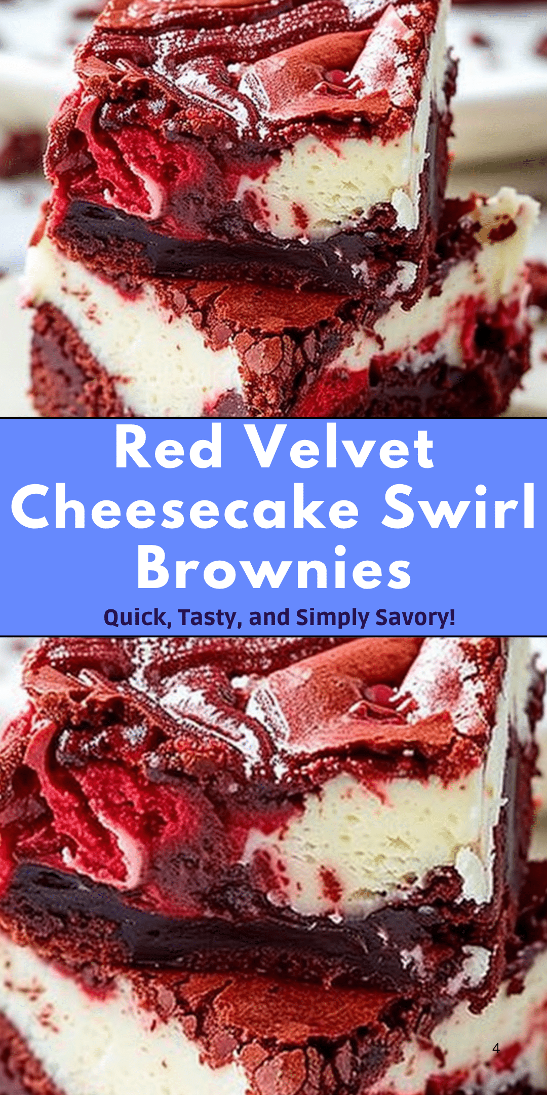 Red Velvet Cheesecake Swirl Brownies | Just So Savory
