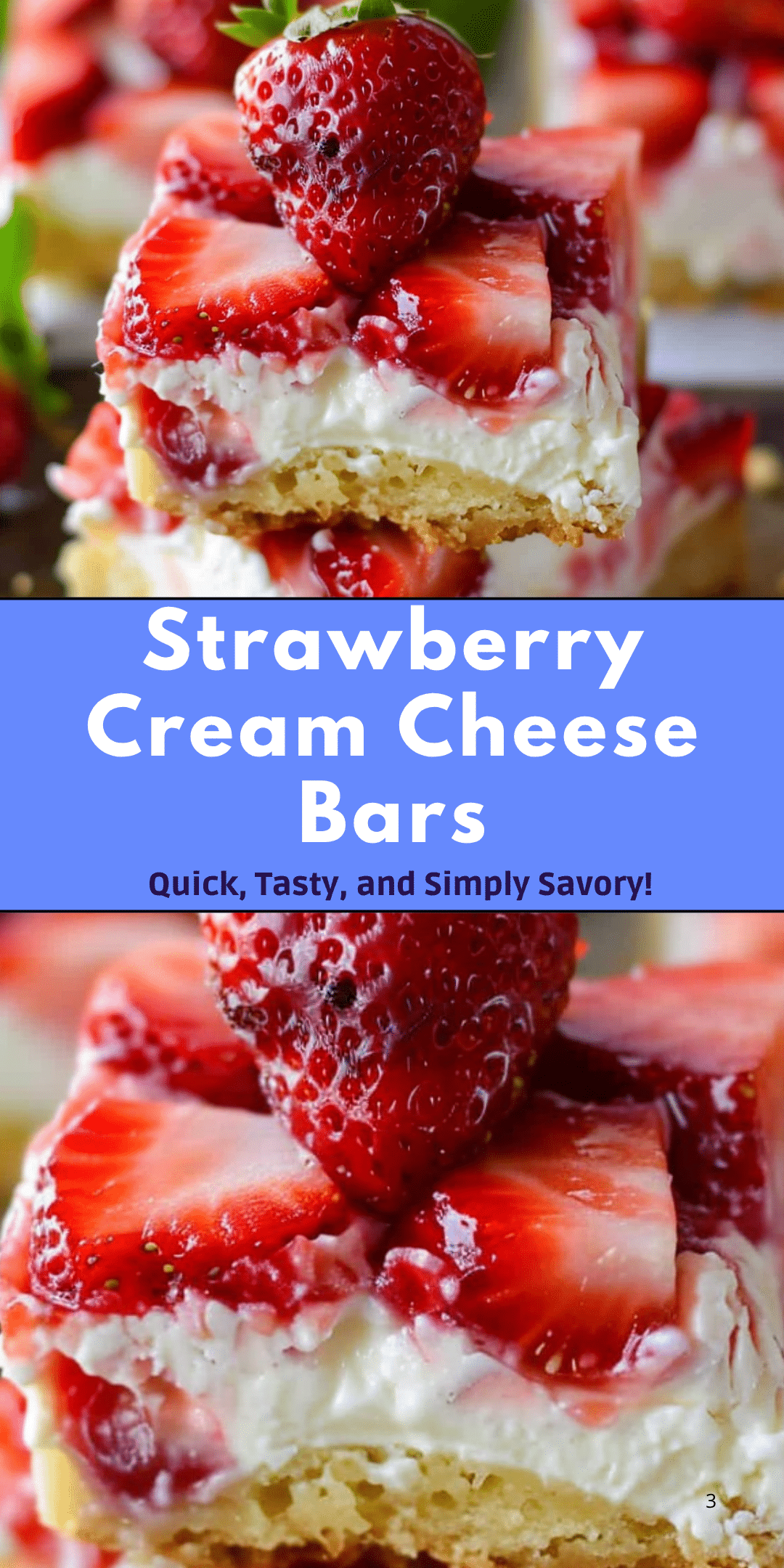 Strawberry Cream Cheese Bars | Just So Savory