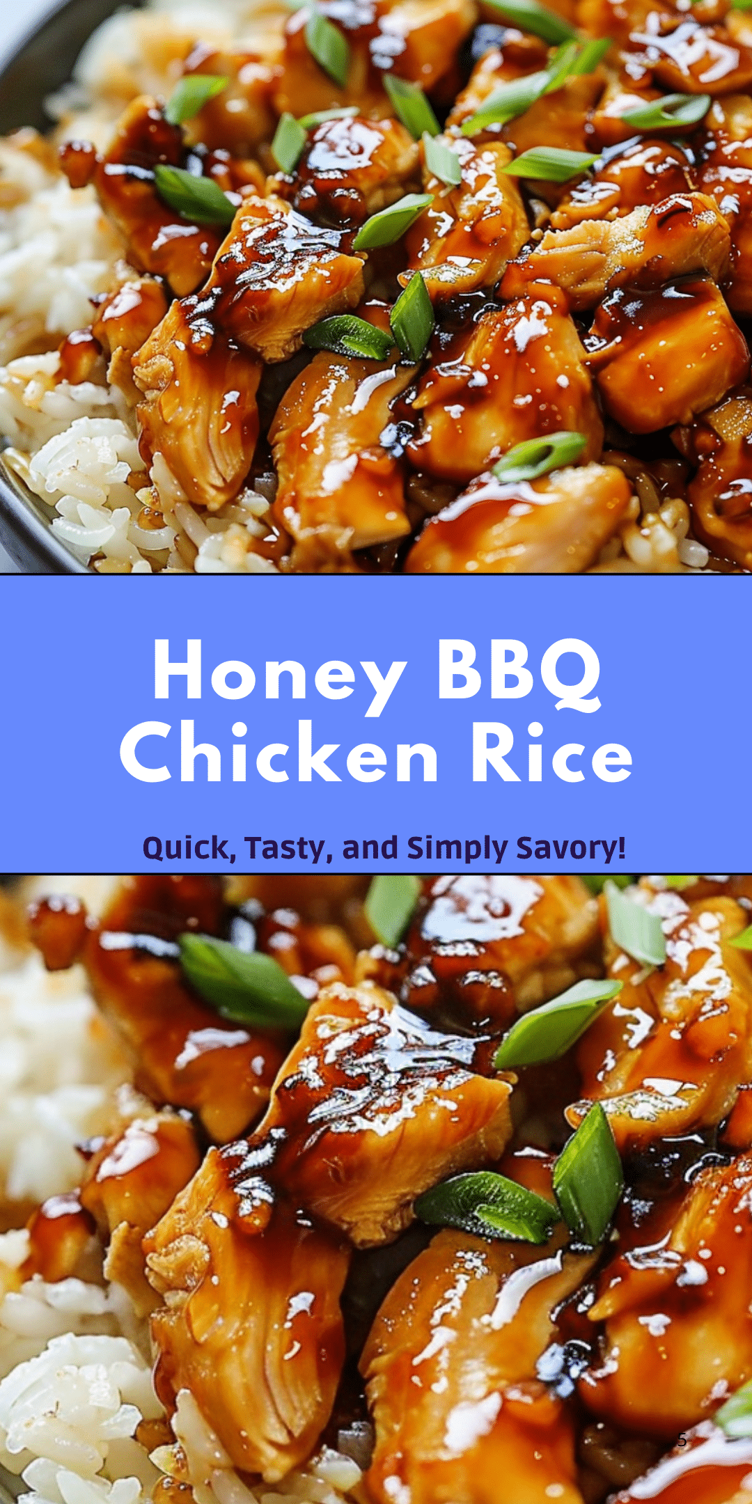 Honey BBQ Chicken Rice - Just So Savory