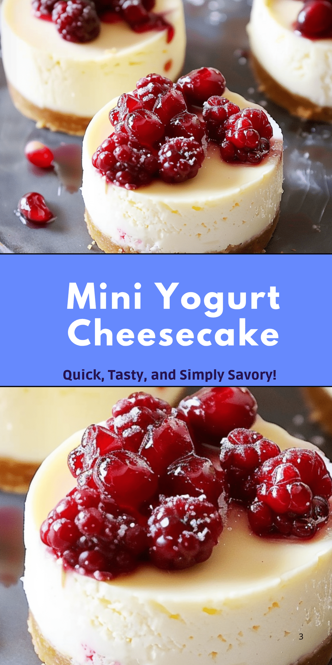 Mini Yogurt Cheesecake | Just So Savory