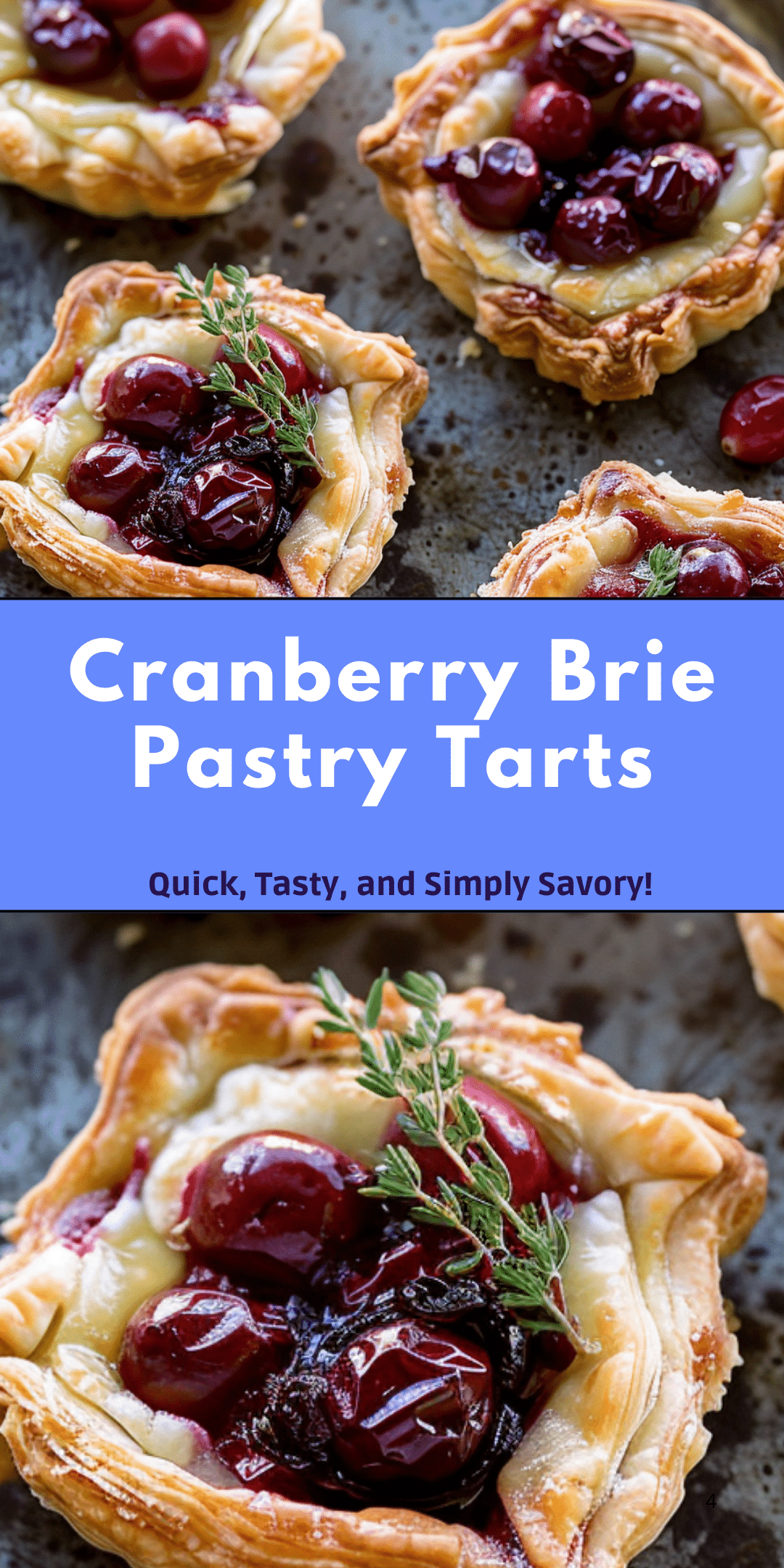 Cranberry Brie Tarts | Just So Savory