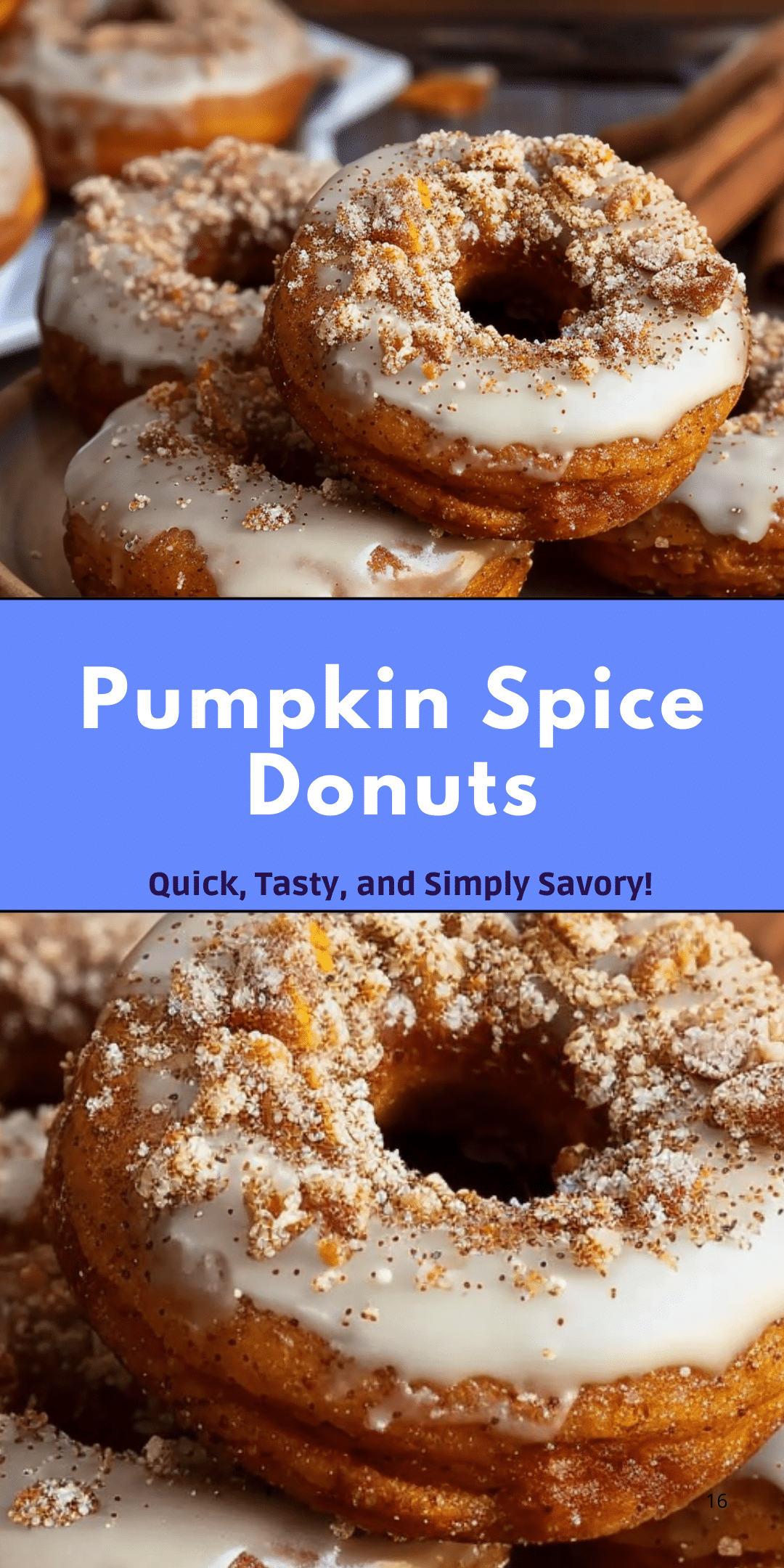 Pumpkin Spice Donuts with Maple Cream Cheese Glaze | Just So Savory