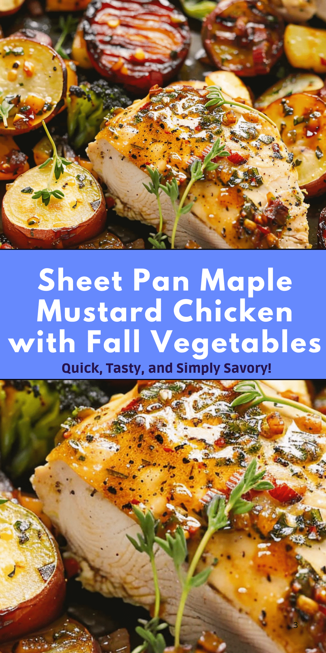 Sheet Pan Maple Mustard Chicken with Fall Vegetables | Just So Savory