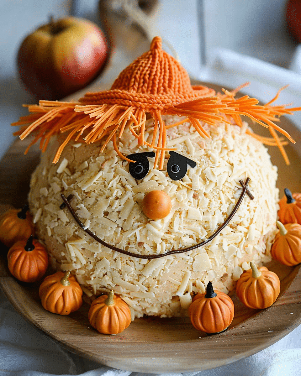 Fall Appetizer – Scarecrow Cheese Ball | Just So Savory
