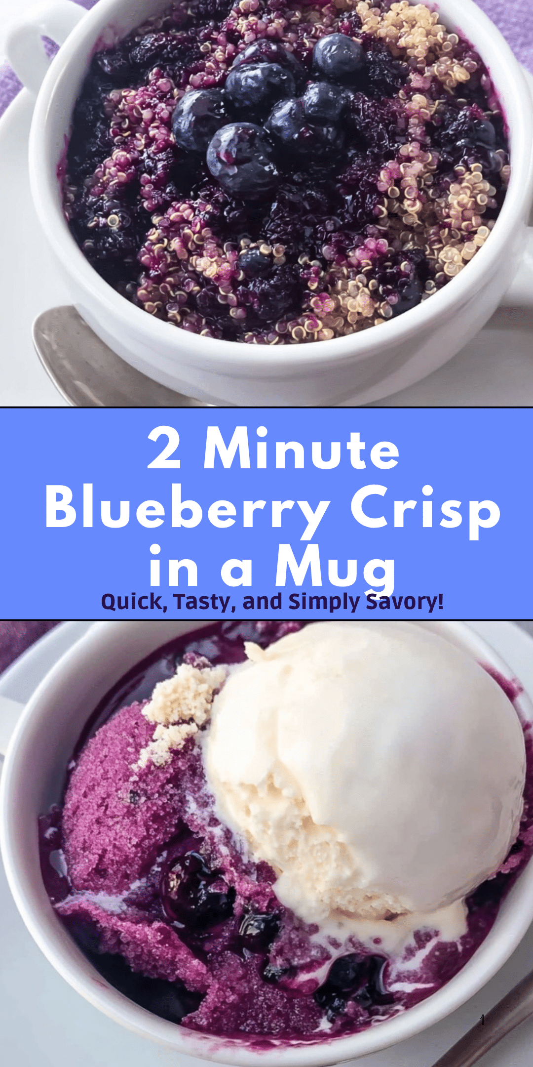 2 Minute Blueberry Crisp in a Mug | Just So Savory