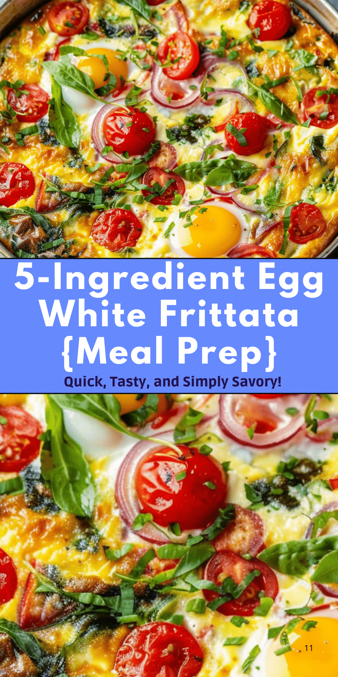 5-Ingredient Egg White Frittata {Meal Prep} | Just So Savory