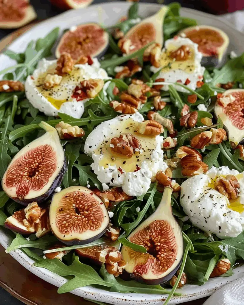 Fig & Arugula Fall Burrata Salad | Just So Savory