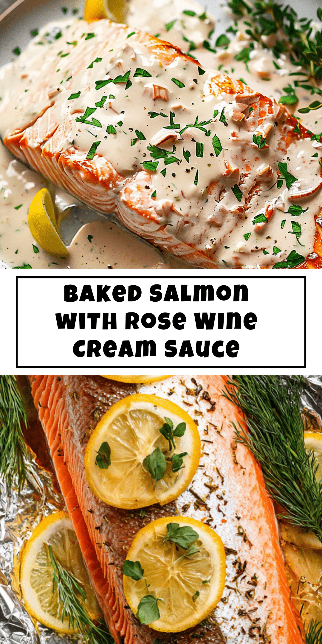 Baked Salmon with Rosé Wine Cream Sauce | Just So Savory