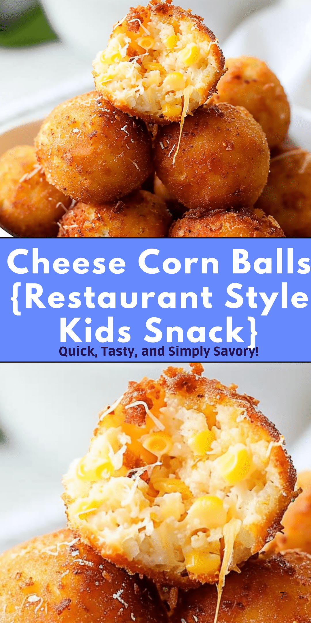 Cheese Corn Balls {Restaurant Style Kids Snack} | Just So Savory