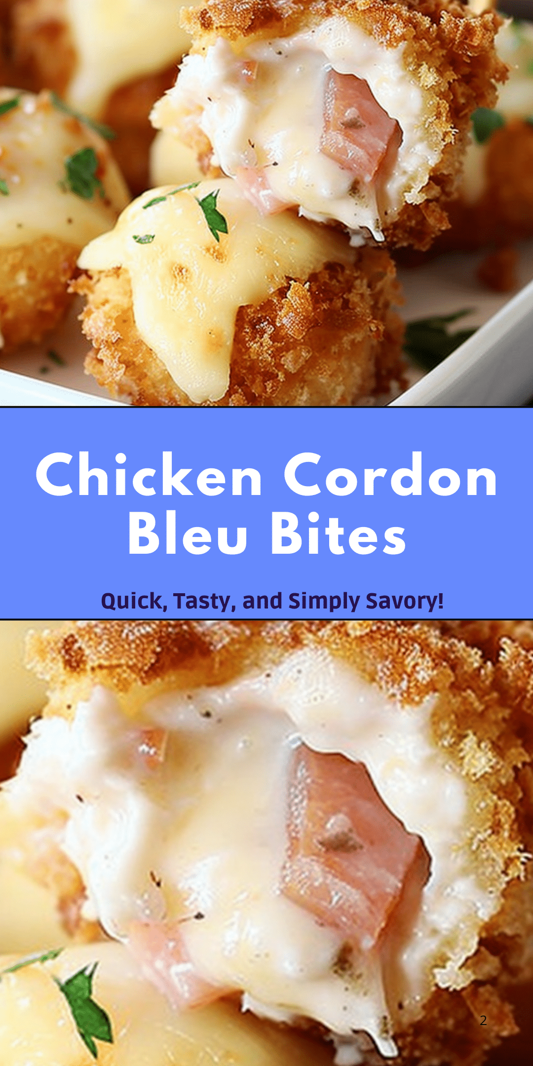 Chicken Cordon Bleu Bites | Just So Savory