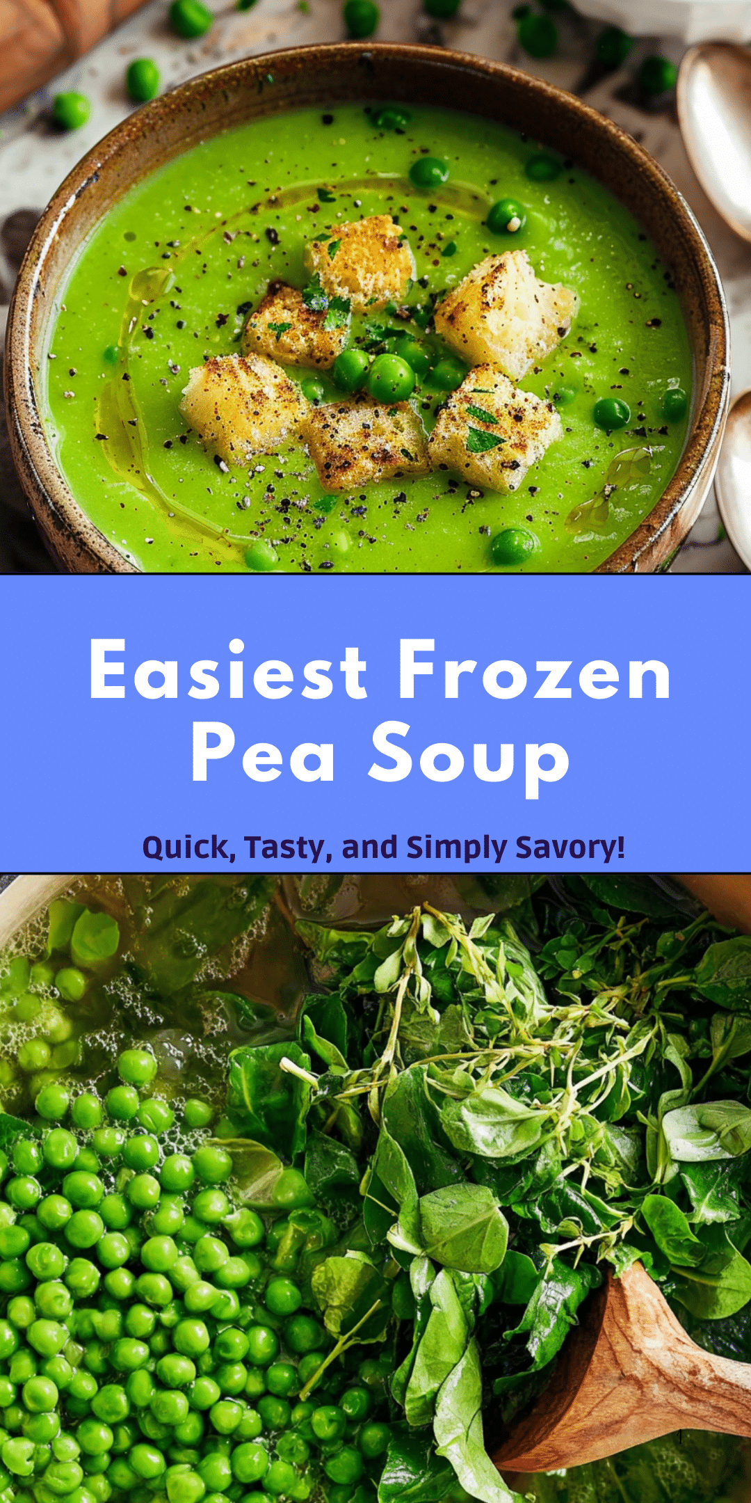 Easiest Frozen Pea Soup | Just So Savory