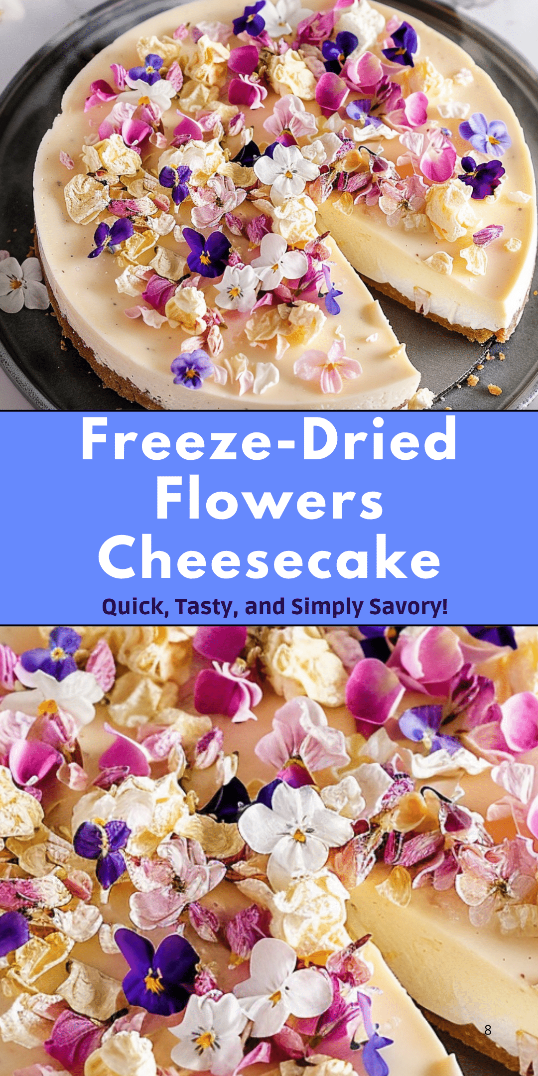 Freeze-Dried Flowers Cheesecake | Just So Savory
