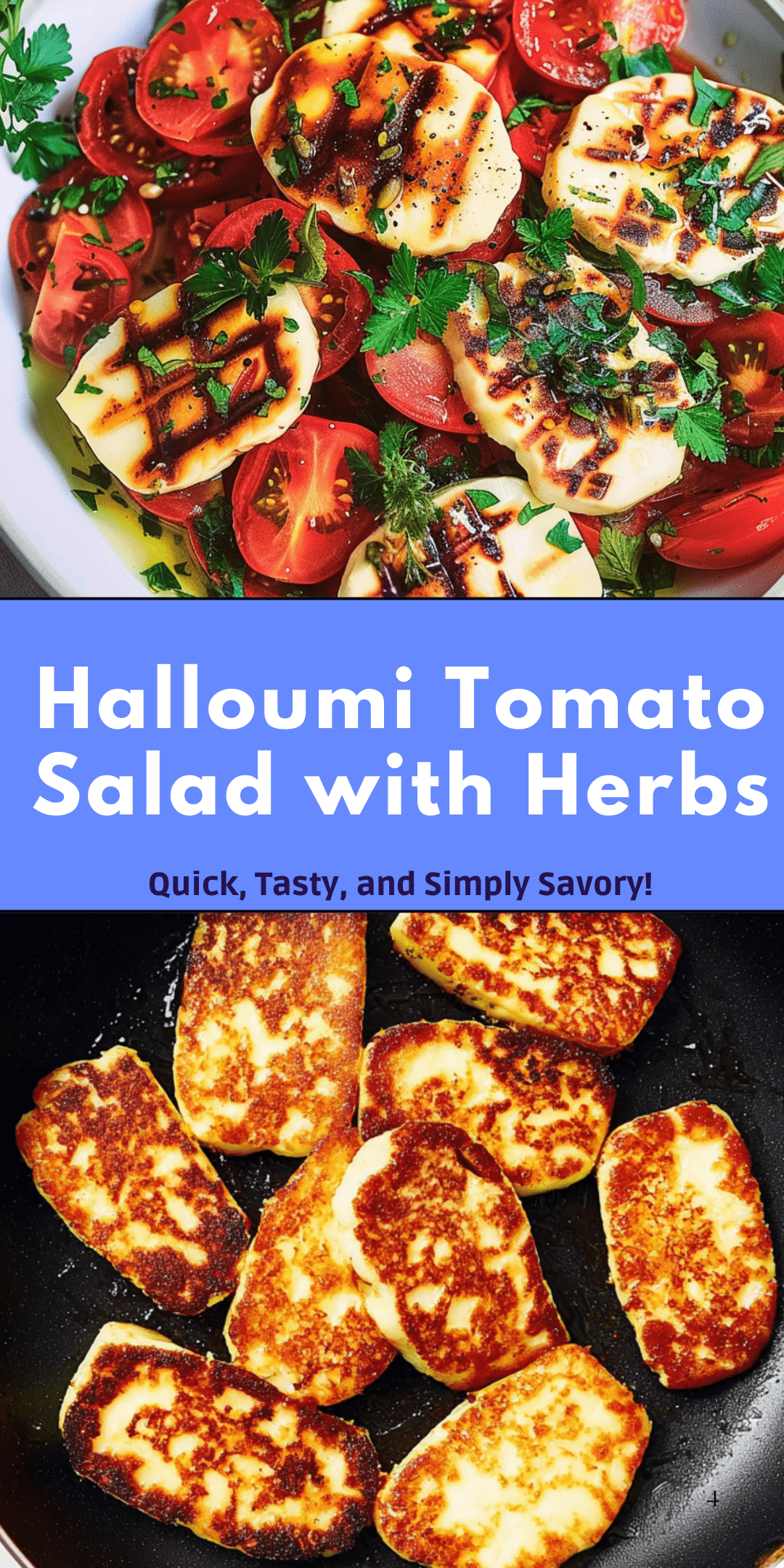 Halloumi Tomato Salad with Fresh Herbs | Just So Savory