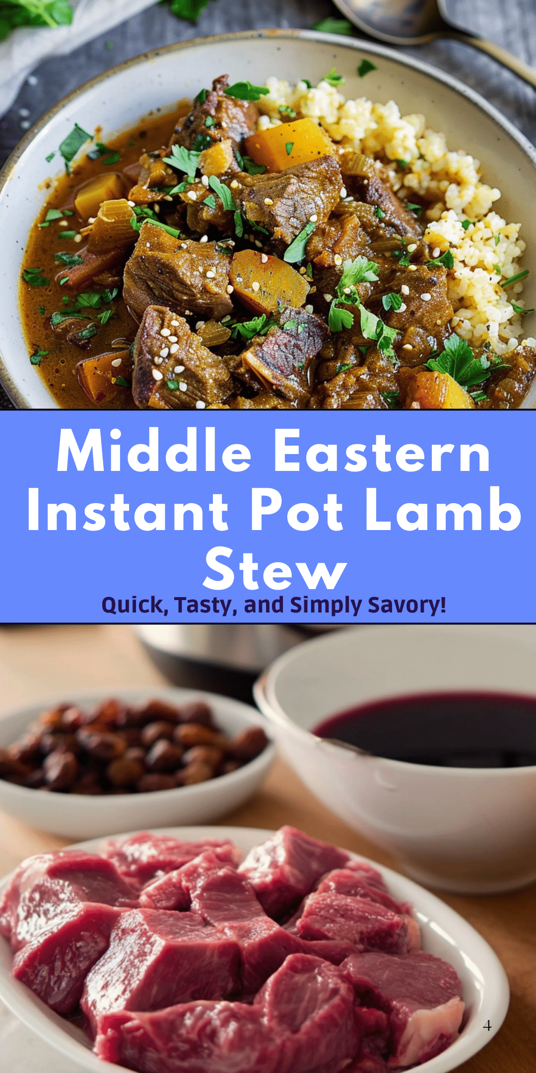 Middle Eastern Instant Pot Lamb Stew | Just So Savory