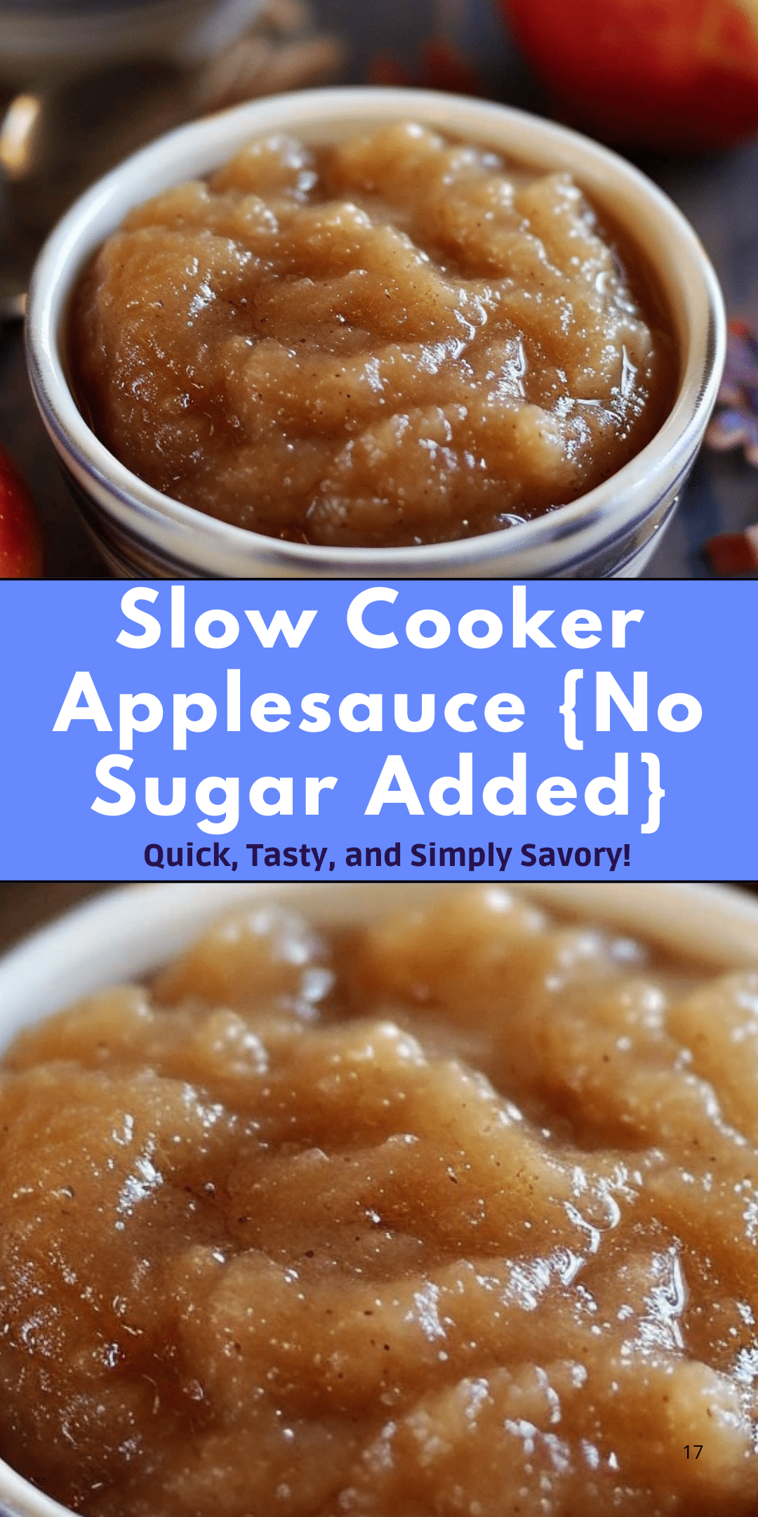 Slow Cooker Applesauce {No Sugar Added} | Just So Savory