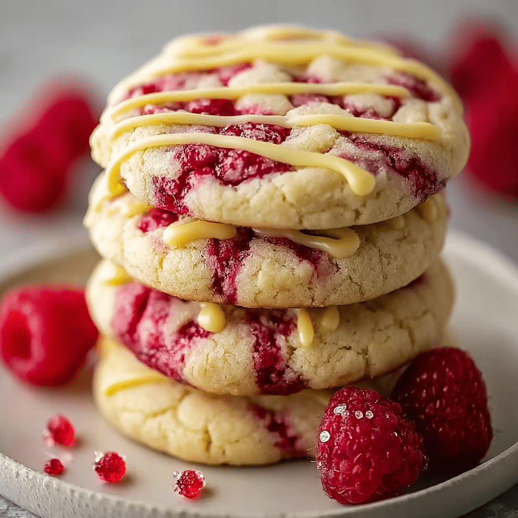 White Chocolate Lemon Raspberry Cookies – Delicious Recipe | Just So Savory