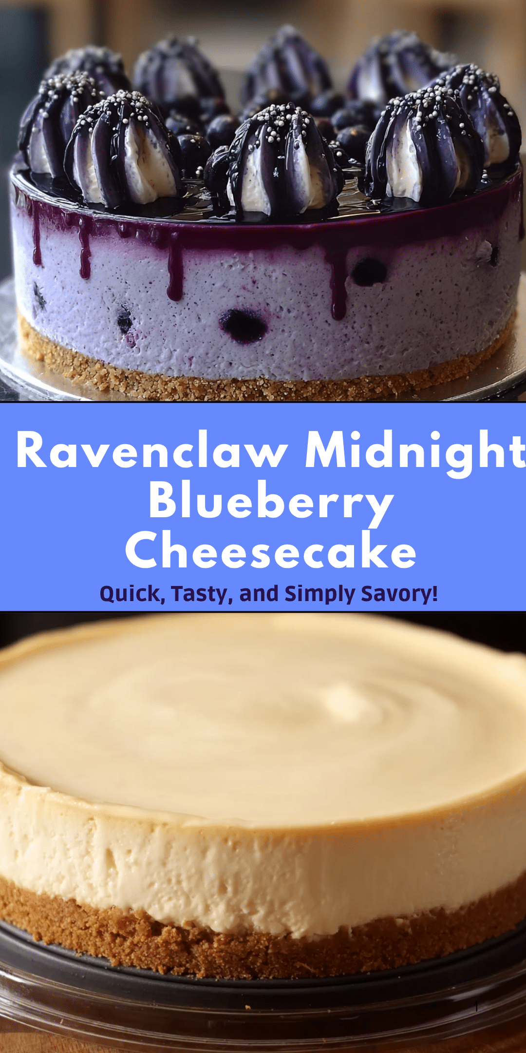 Ravenclaw Midnight Blueberry Cheesecake | Just So Savory