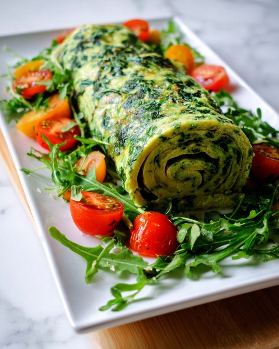 Spinach and Cheddar Rolled Omelet - Delicious Breakfast Idea