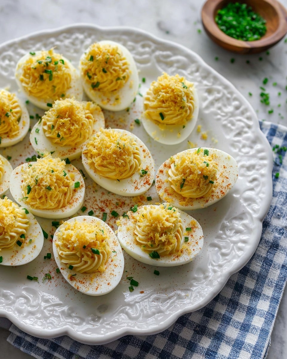 French-Style Deviled Eggs (Oeufs Mimosa) - Elegant Appetizer