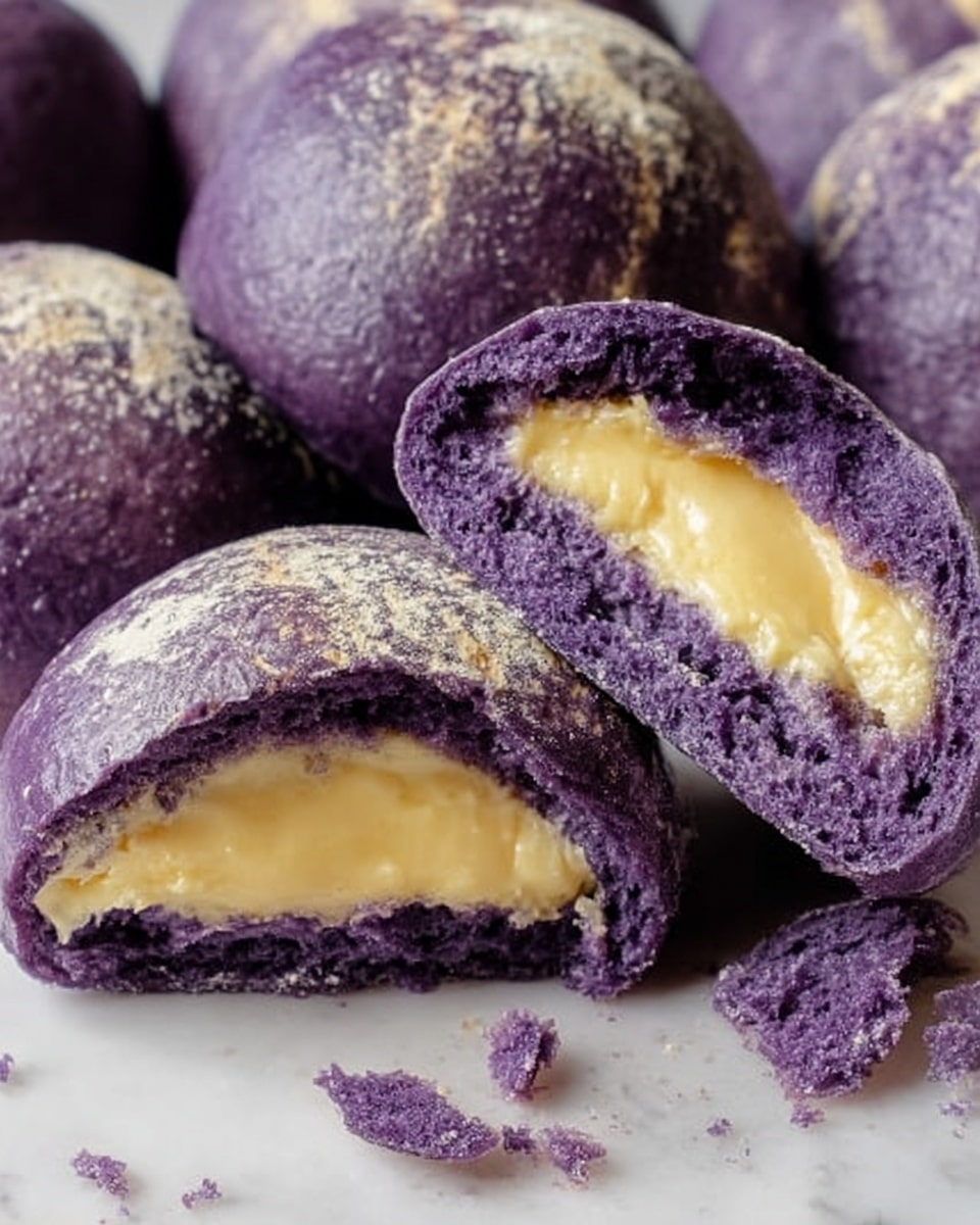 Ube Pandesal with Custard Filling: Vibrant Filipino Bread Recipe