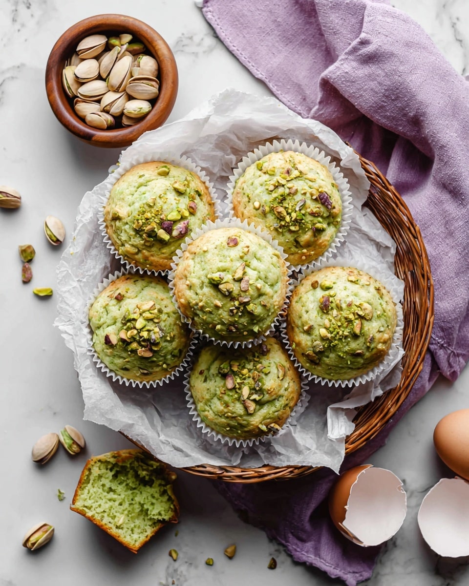 Bakery Style Pistachio Muffins: Irresistibly Nutty & Fluffy