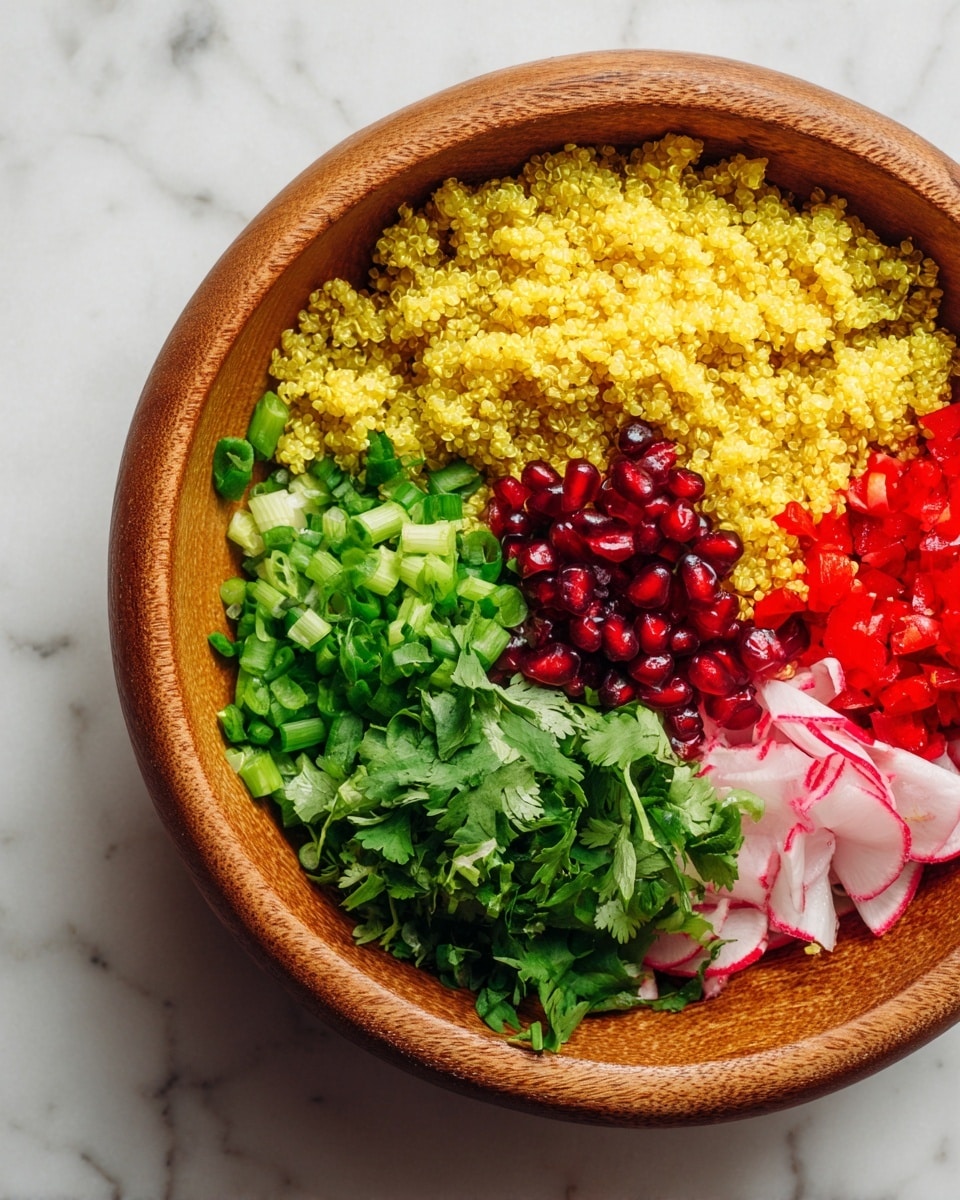 Curried Quinoa Salad with Tahini & Pomegranate | Vibrant & Healthy