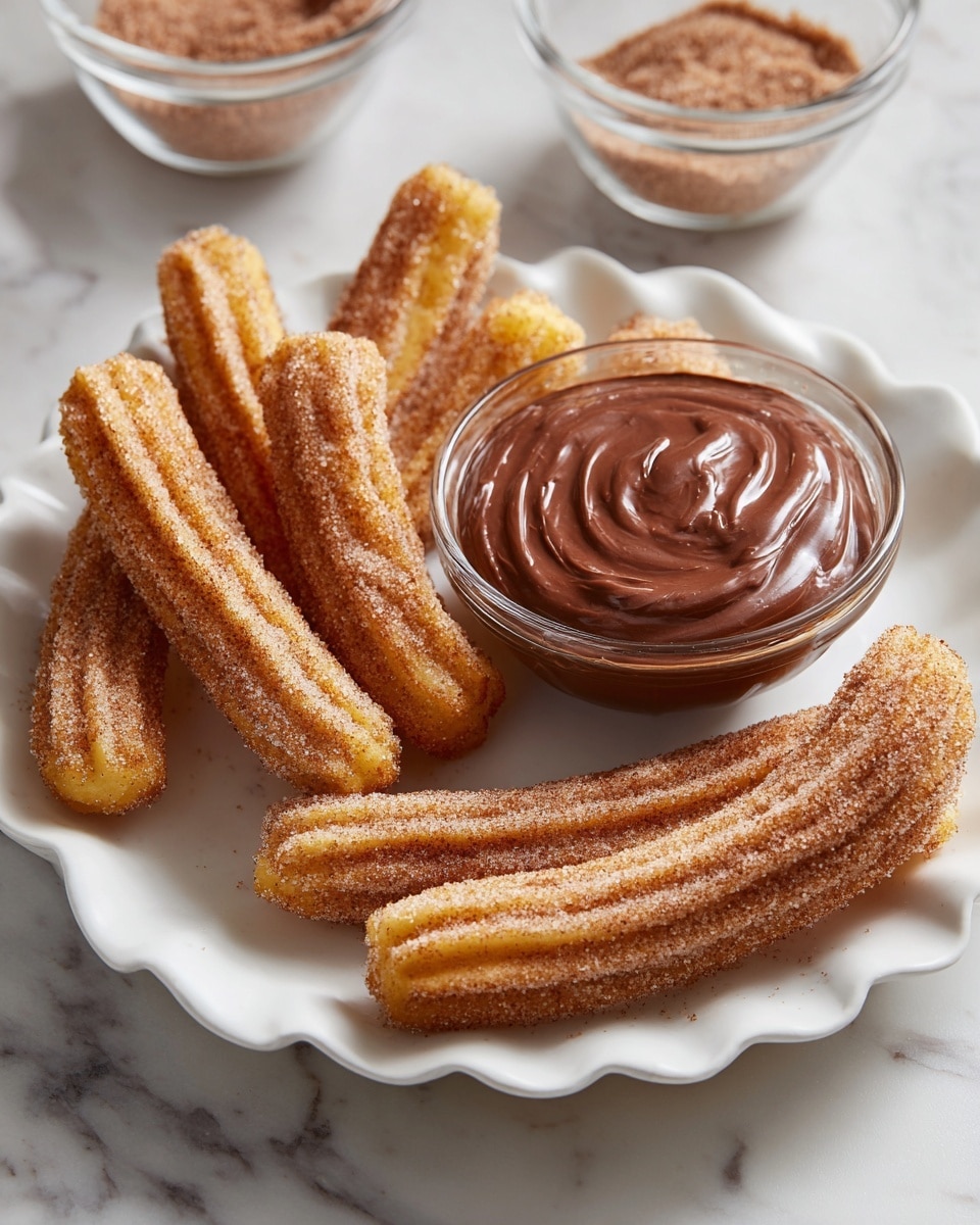 Baked Churros with Cinnamon Sugar and Dipping Sauces – Irresistibly Crispy!