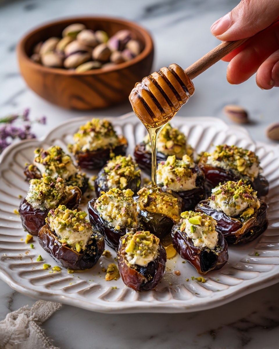 Honey Pistachio Ricotta Stuffed Dates: Delicious & Easy Treat