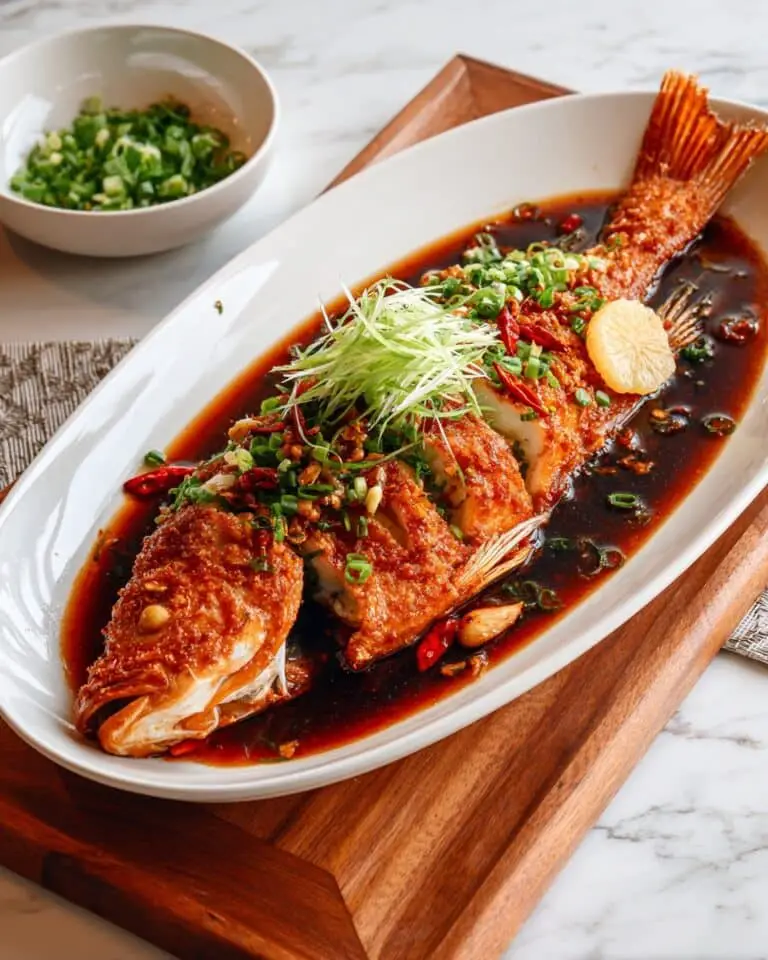 Steamed Whole Fish with Chili Bean Sauce - Authentic Chinese Flavor