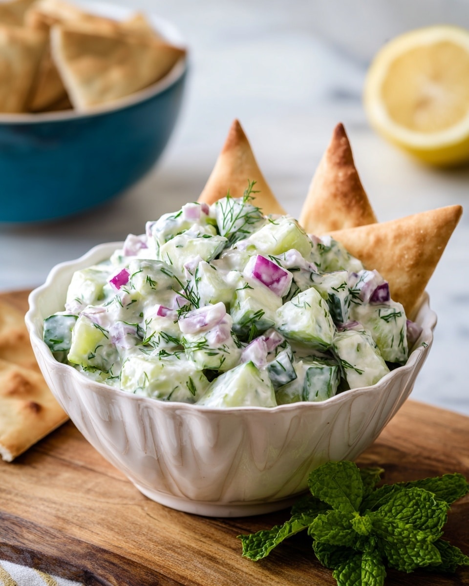 Chunky Tzatziki Cucumber Salad - Fresh Mediterranean Flavors